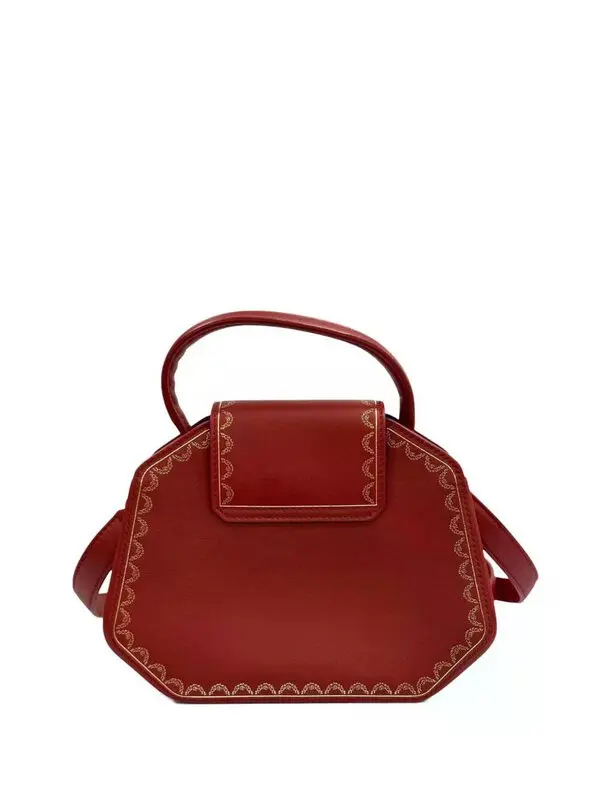 Cartier 2020 Smooth Calfskin Guirlande De Top Handle Bag Crossbody Bag - Red
