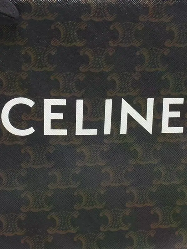 Celine 2000-2026 Mini Triomphe Coated Canvas Vertical Cabas Satchel