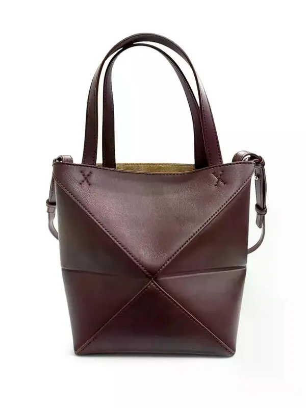 Loewe Puzzle Fold Tote Satchel - Red