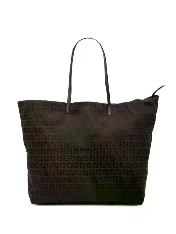 Fendi 2000-2010 Zucchino Canvas Tote Bag - Brown