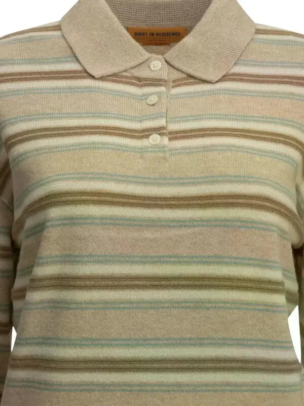 Guest In Residence Collegiate Striped Polo Top