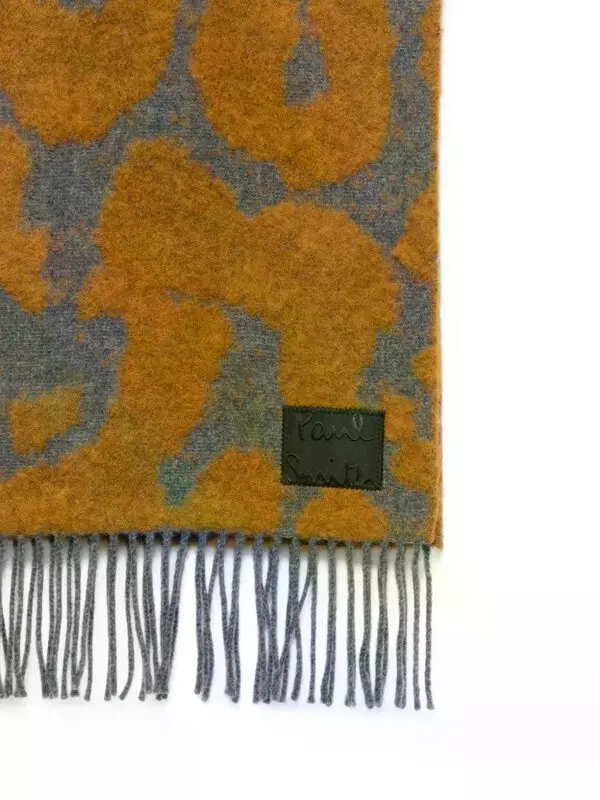 Paul Smith Leopard-print Fringed Scarf