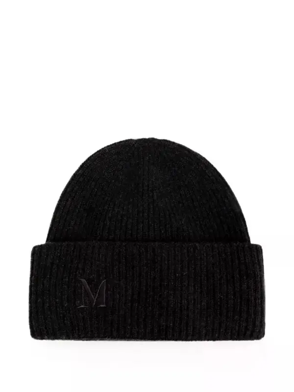 Max Mara Ribbed Cashmere Beanie - Black