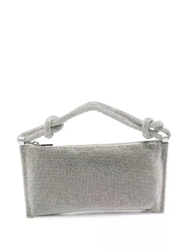Cult Gaia Crystal-embellished Knotted Shoulder Bag - Silver