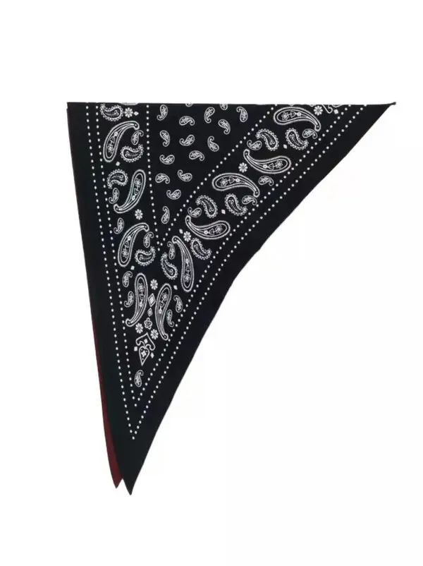 Destin Paisley-print Wool Scarf - Black