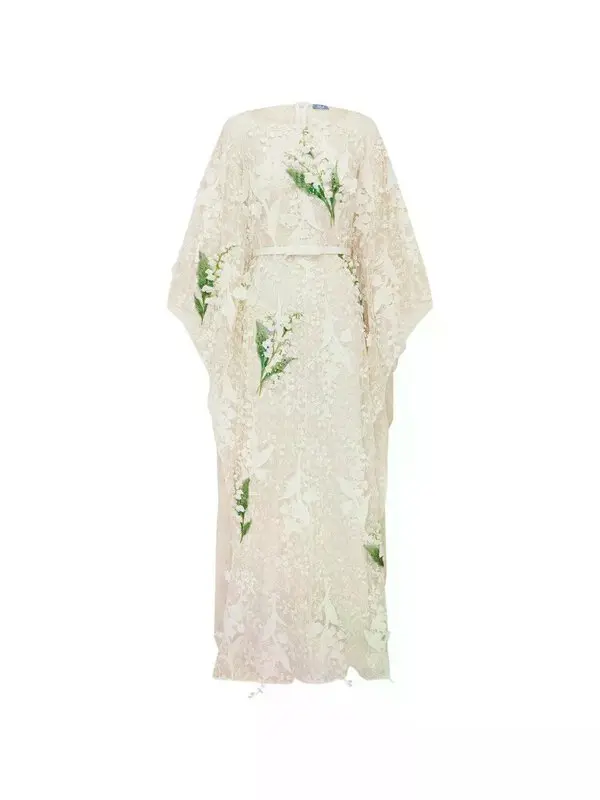 LEO LIN Willow Floral-embroidered Maxi Dress