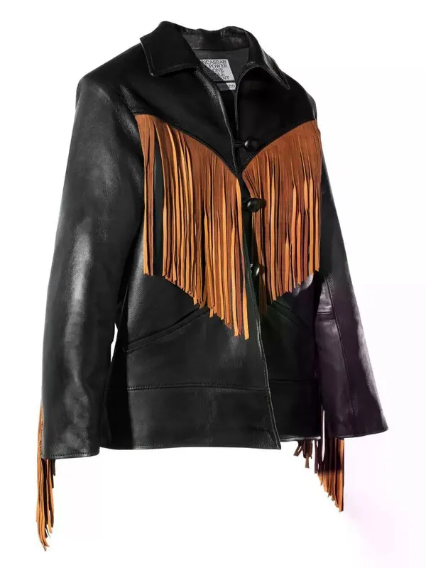 DANCASSAB Dottie Fringe-trim Leather Jacket