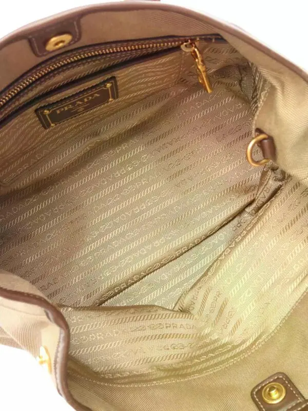 Prada 2013-2026 Canvas Canapa Logo Bow Satchel