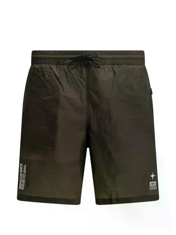 WANDERLUST Grid-pattern Drawstring Swim Shorts