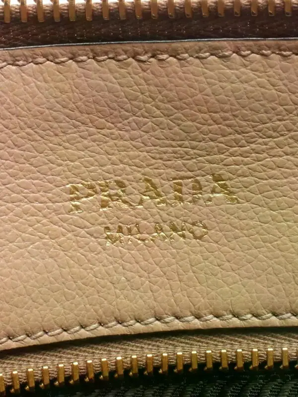 Prada 2013-2026 Small Embossed Glace Calf Logo Convertible Satchel