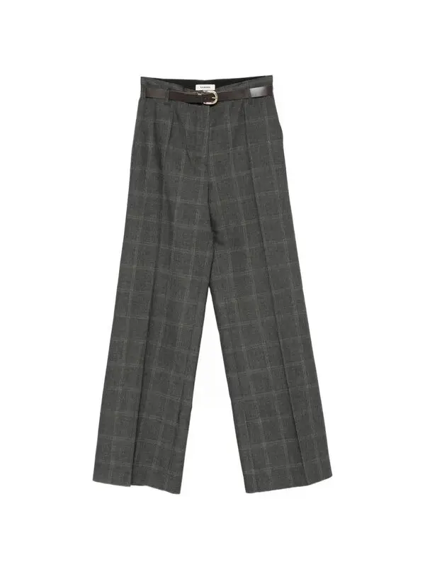 Sandro Colton Checked Wide-leg Trousers