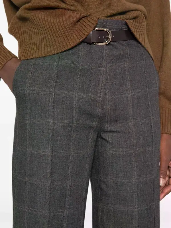 Sandro Colton Checked Wide-leg Trousers