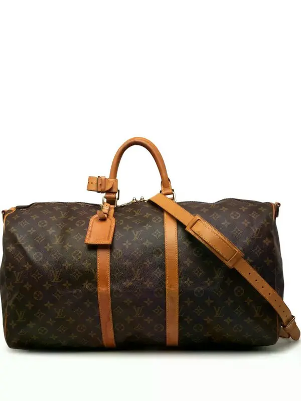 LOUIS VUITTON Monogram Keepall Bandouliere 55 Travel Bag