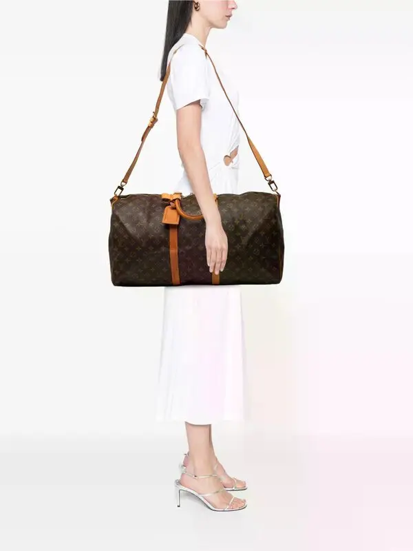LOUIS VUITTON Monogram Keepall Bandouliere 55 Travel Bag