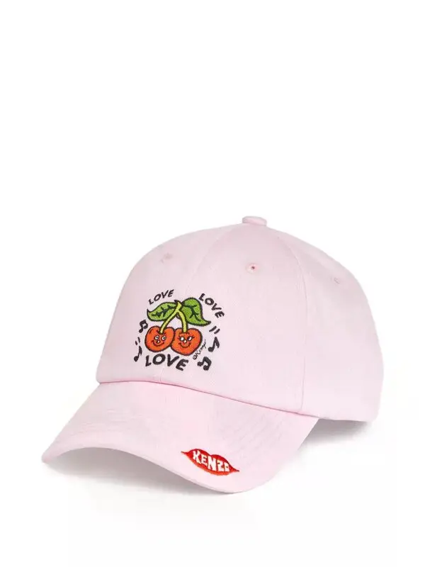 Kenzo Loves Embroidered 6-panel Cap - Pink