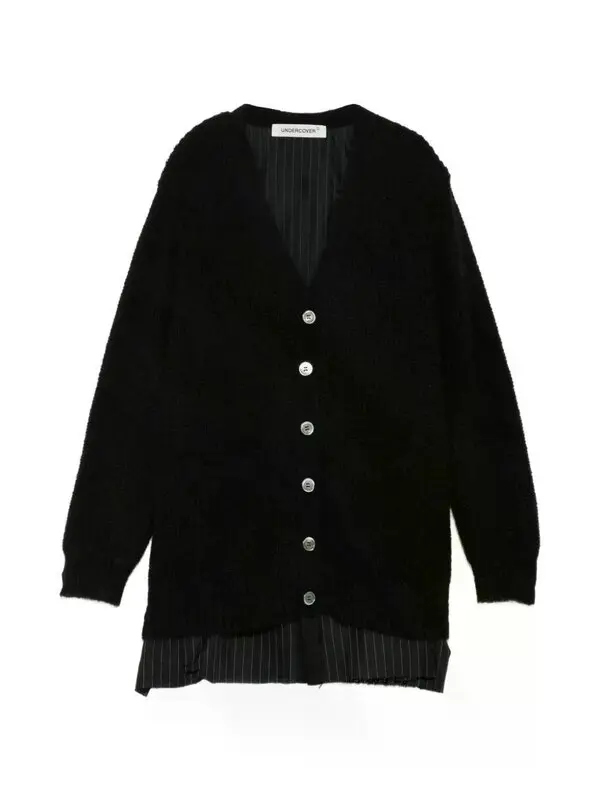 Undercover Pinstripe-panel Knitted Cardigan