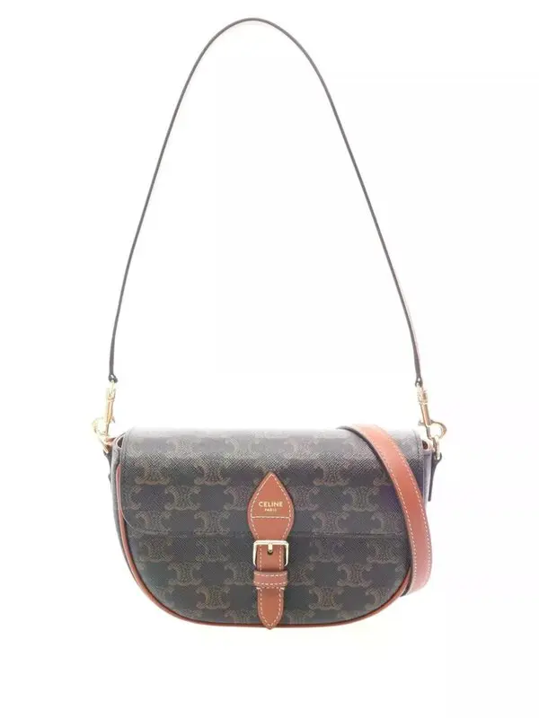 Celine 2010-2026 Triomphe Coated Canvas Folco Satchel