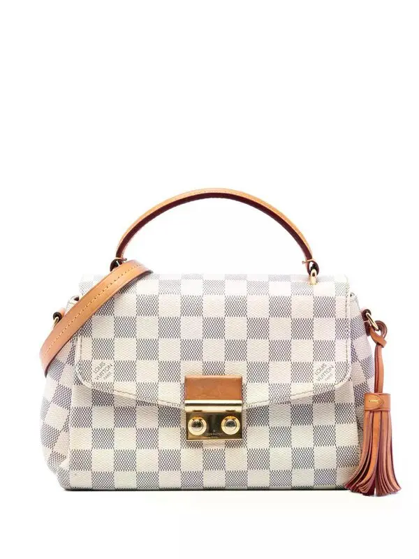 LOUIS VUITTON 2016 Damier Azur Croisette Satchel - White