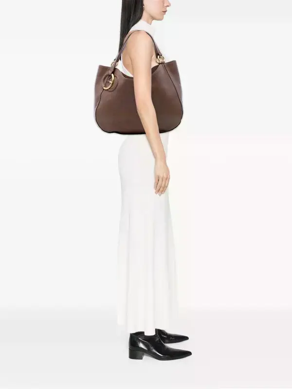 Gucci 2016-2026 Medium Pebbled Calfskin Twill Tote Bag - Brown