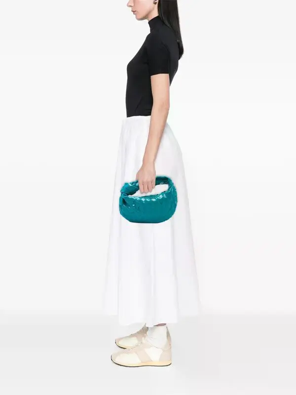 Bottega Veneta Mini Patent Intrecciato Jodie Hobo Bag - Blue