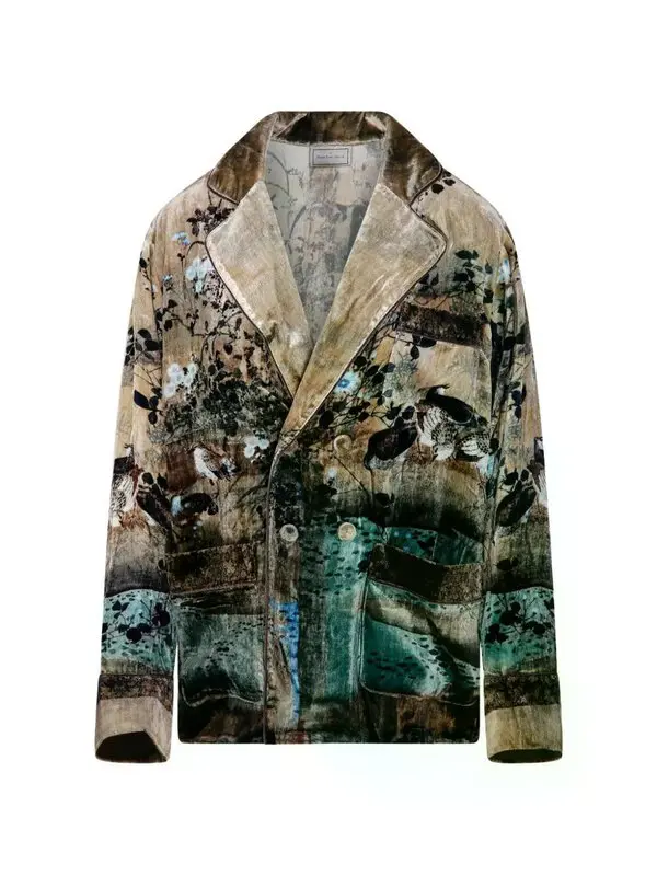 PIERRE-LOUIS MASCIA Kanpur Graphic-print Double-breasted Blazer