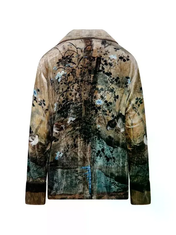 PIERRE-LOUIS MASCIA Kanpur Graphic-print Double-breasted Blazer