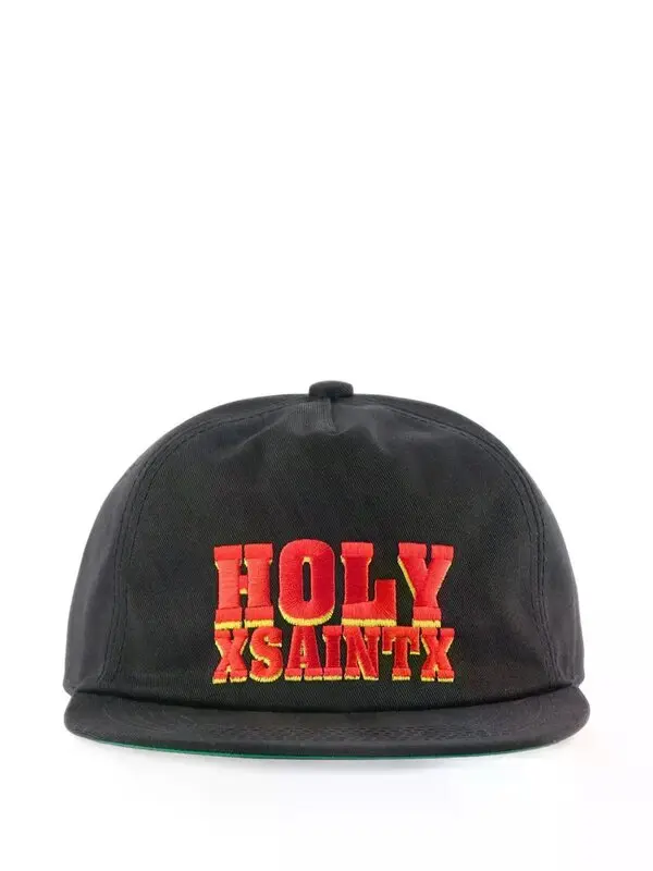 SAINT MXXXXXX Holy Embroidered Snapback Cap - Black