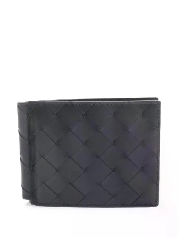 Bottega Veneta Intrecciato Money-clip Bi-fold Wallet - Black