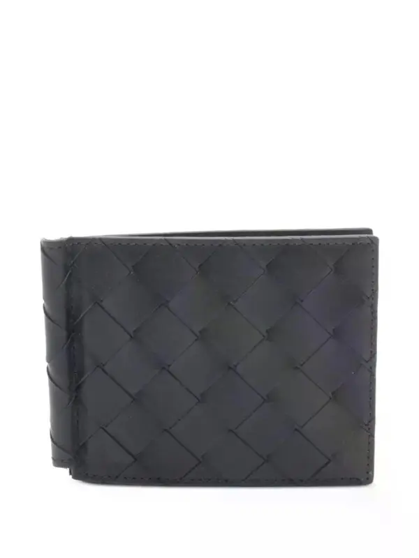Bottega Veneta Intrecciato Money-clip Bi-fold Wallet - Black