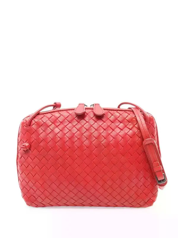 Bottega Veneta 2000s Nodini Intrecciato Shoulder Bag - Red