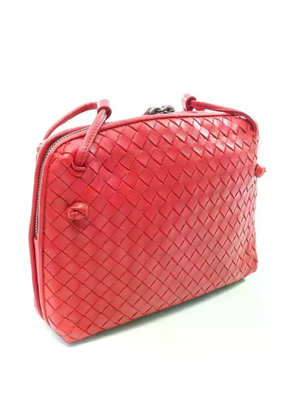 Bottega Veneta Nodini Intrecciato Shoulder Bag - Red