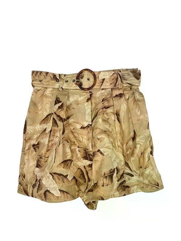Zimmermann Super Eight Leaf-print Shorts