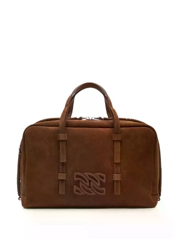 Casadei Bigli Velour Tote Bag - Brown