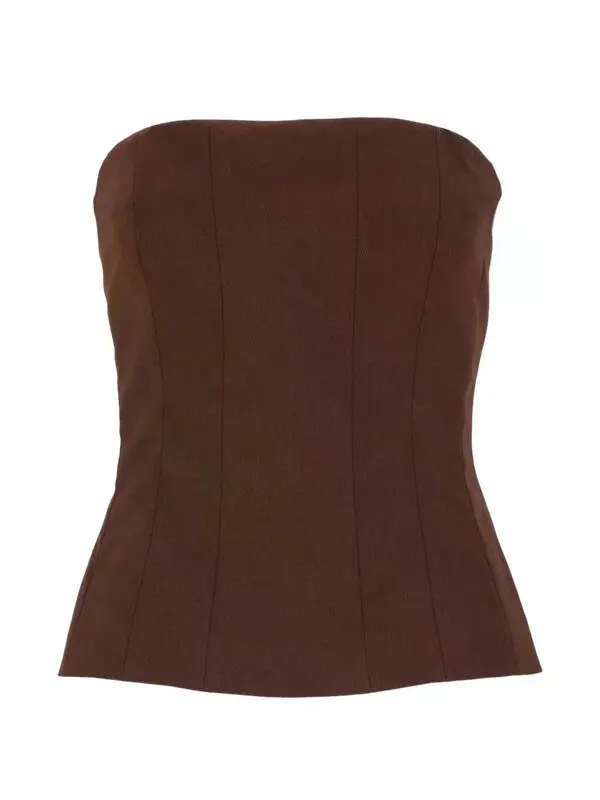 Federica Tosi Strapless Bustier Top - Brown
