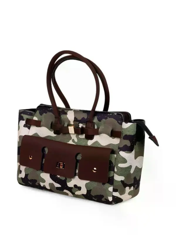 Save My Bag Camouflage-print Bow-detail Tote Bag - Green