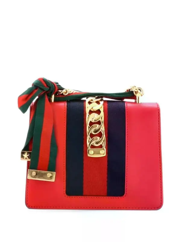 Gucci Sylvie Chain Shoulder Bag Leather Mini Cross Body Bag
