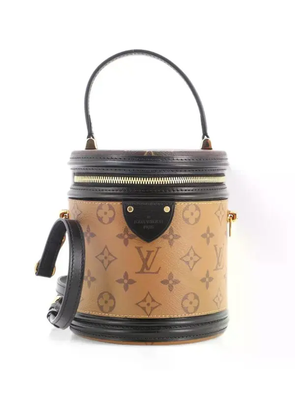 LOUIS VUITTON Cannes Handbag Reverse Monogram Canvas Satchel - Black