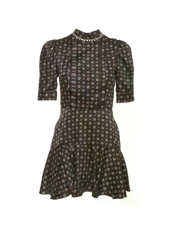 Sandro Crystal-embellished Star-print Mini Dress