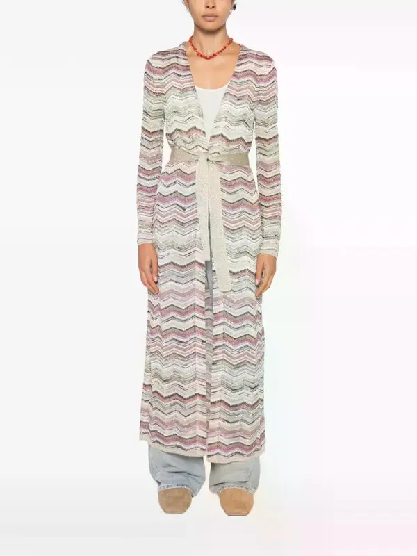 Missoni Zigzag-knit Belted Cardigan