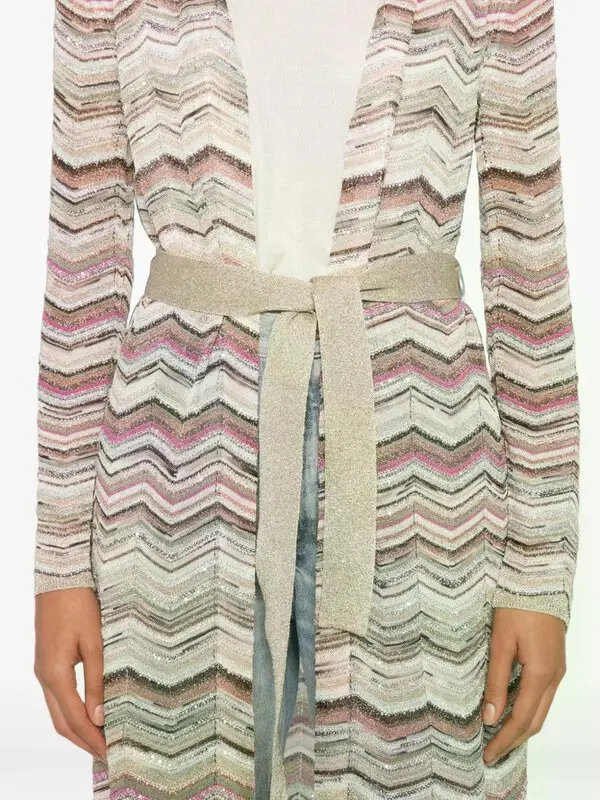 Missoni Zigzag-knit Belted Cardigan