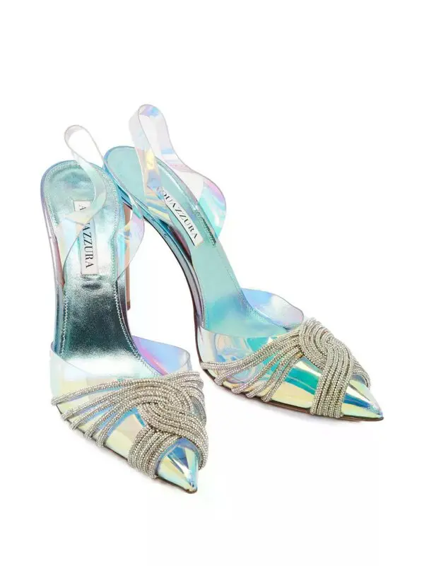 AQUAZZURA Gatsby Crystal-embellished Slingback Pumps