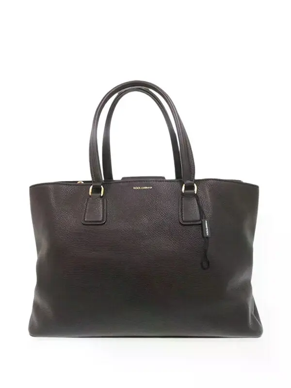 Dolce & Gabbana 2014-2017 Textured Calfskin Clara Tote Bag - Black
