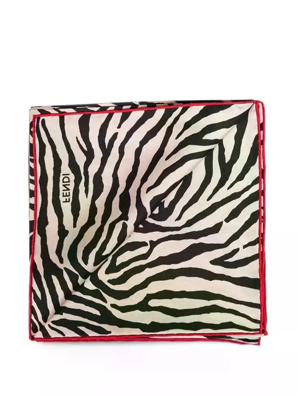 Fendi Silk Foulard With Tiger Animalier-print - Neutrals