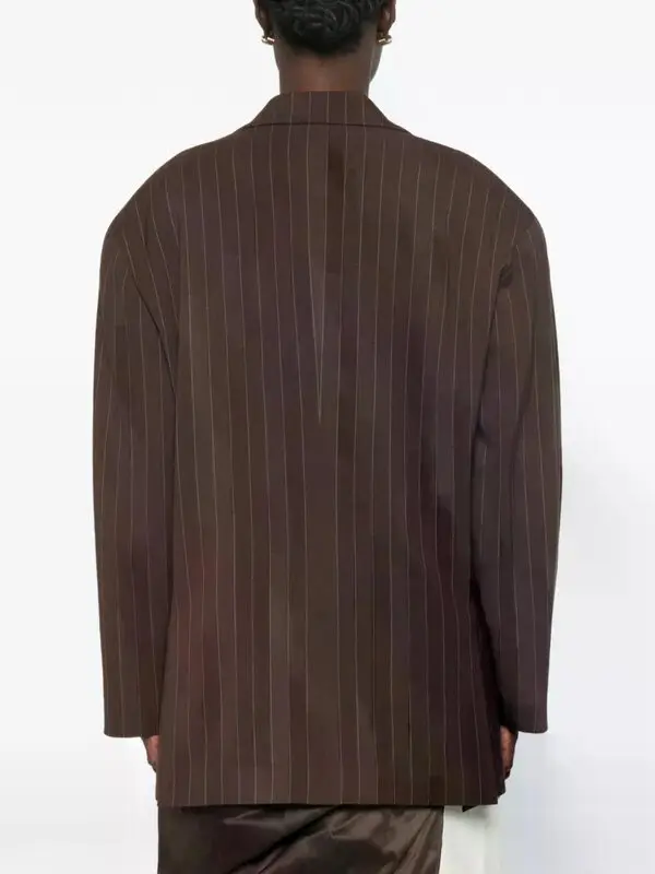 LARDINI Pinstripe-pattern Single-breasted Wool Blazer