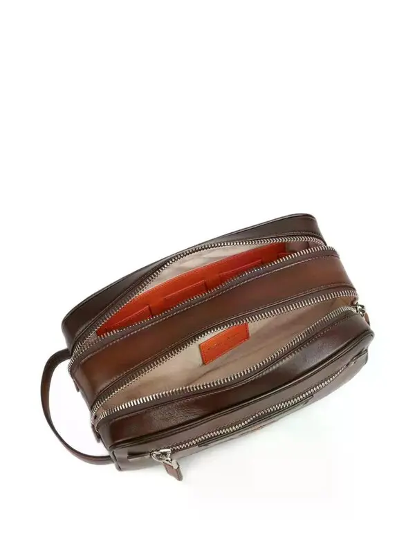 Santoni Grained Leather Toiletry Bag
