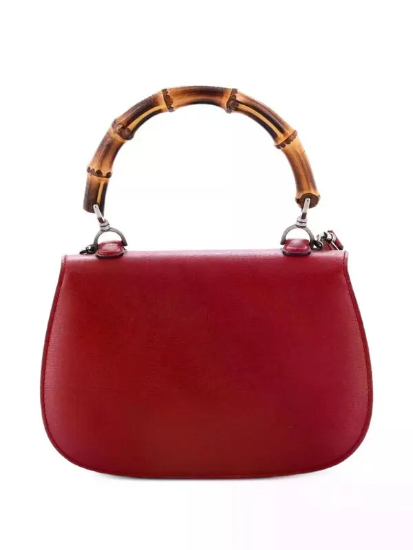 Gucci Bamboo 1947 Top Handle Bag Leather Satchel - Red