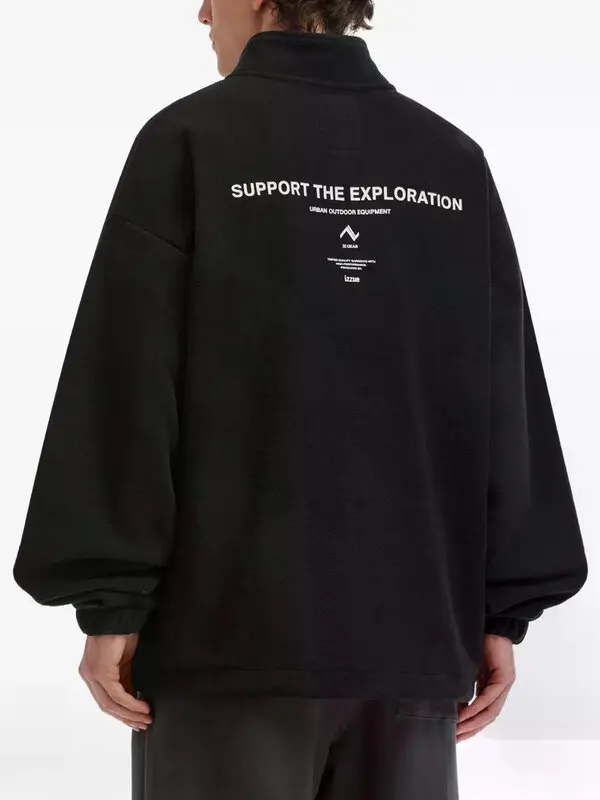 Izzue Fleece-texture Zip-up Sweater