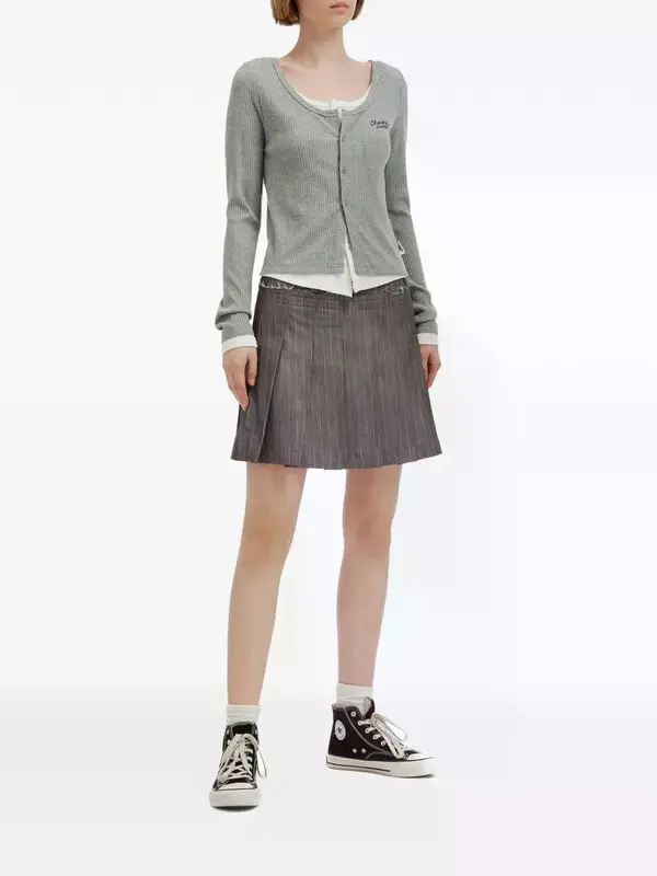 CHOCOOLATE Layered-effect Ribbed-knit Top
