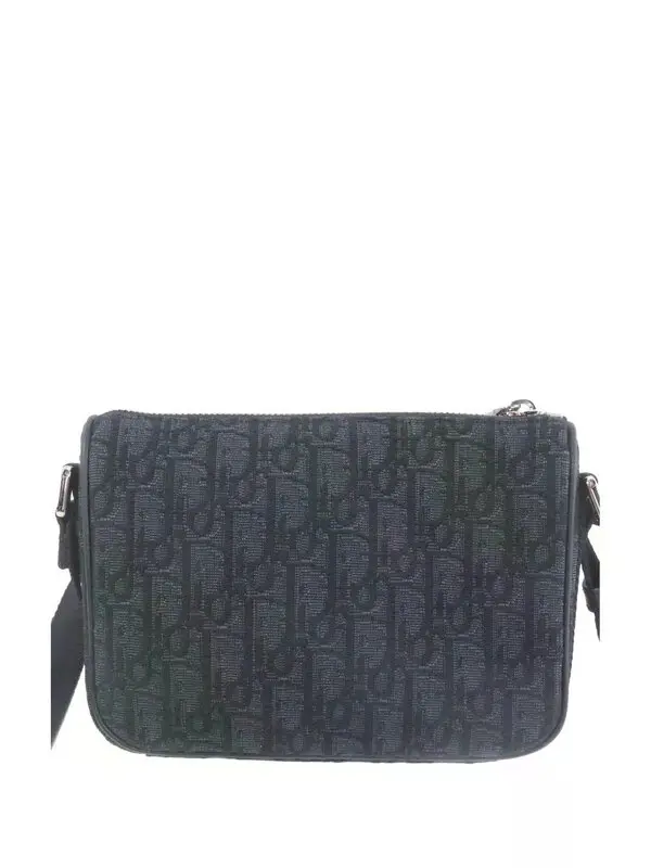 Dior Oblique Jacquard And Mesh Messenger Bag Crossbody Bag - Black