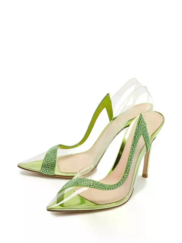 GIANVITO ROSSI Hortensia Crystal Slingback Pumps